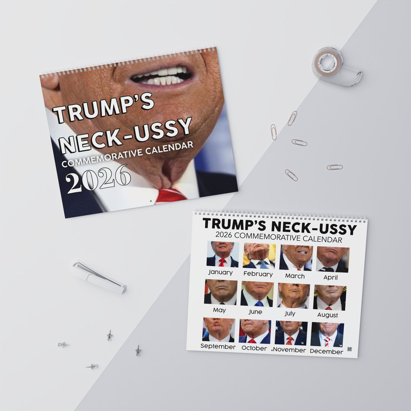 Neck-ussy Wall Calendar (2026) FDT Trump Neck Skin Unique Design, Poli ...